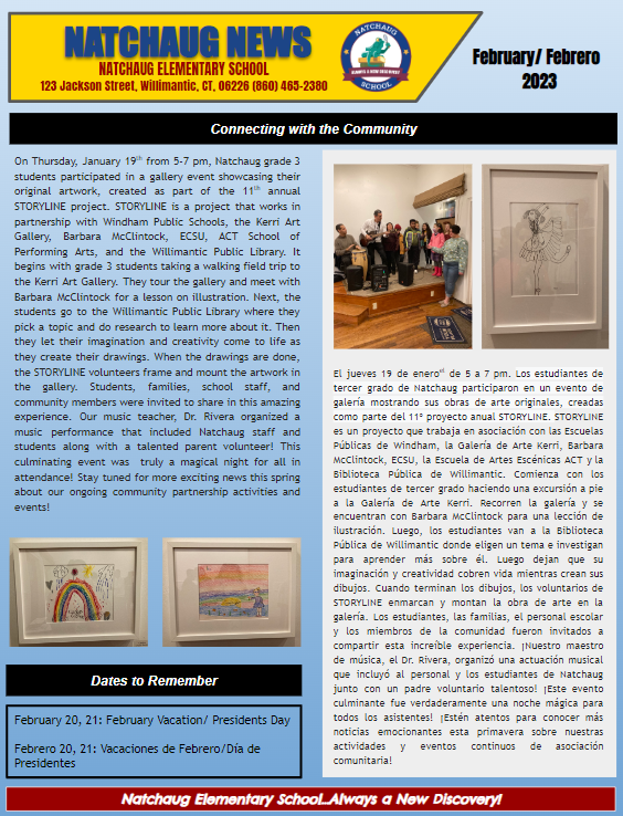 NATCHAUG NEWS | Natchaug Elementary School